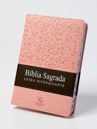 Biblia Sagrada Letra Supergigante NAA - Capa Rosa de Luxo com Índice ...