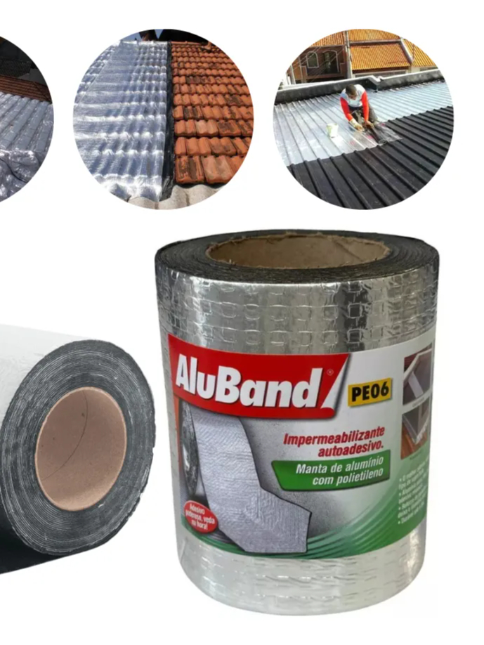 Fita Adesiva Asfaltica Multiuso Aluminio Aluband 15cm X 10m | Shopee Brasil