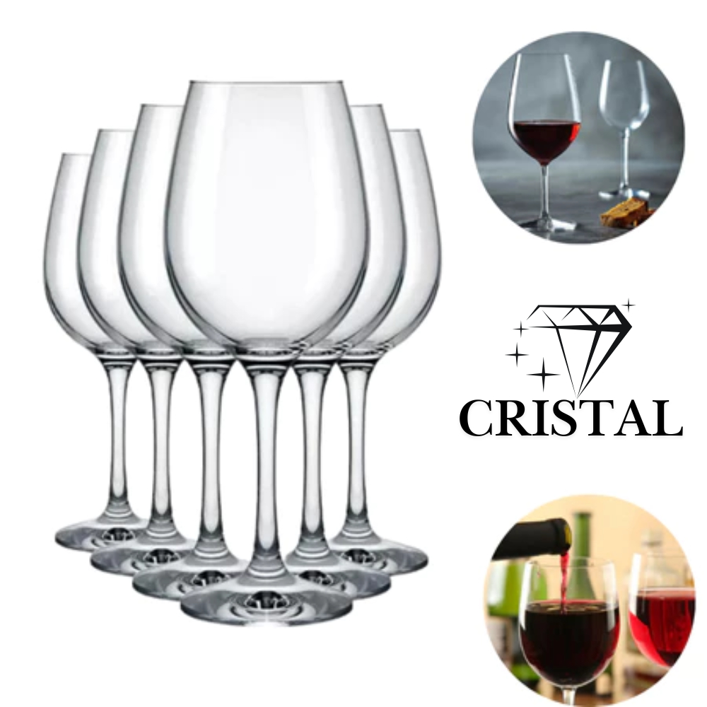 Jogo 6 Taças Vinho Tinto 450ml Titanium Gastro Cristal | Shopee Brasil
