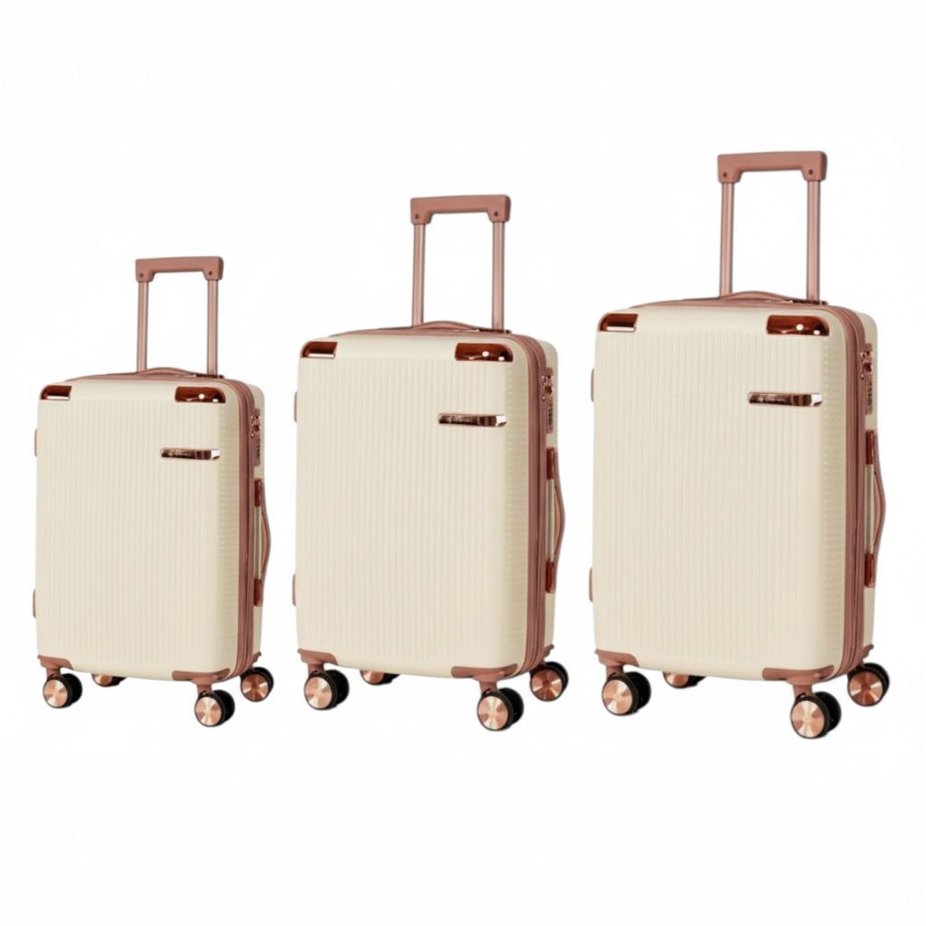Conjunto 3 Malas De Viagem Novos Estilos Moda Zíper Duplo Antifurto 4 ...