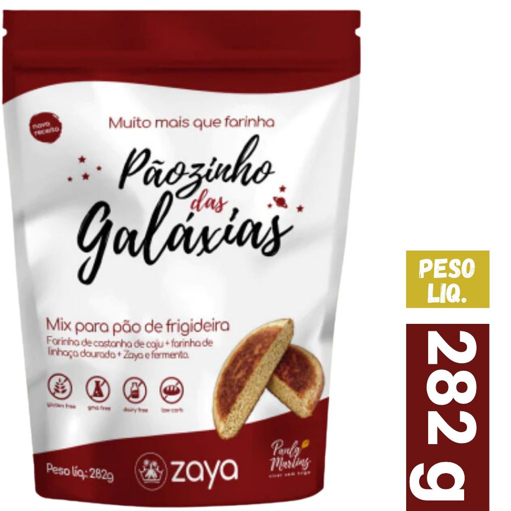 Pãozinho Low Carb De Frigideira Pão das Galáxias Mix Zaya 282g | Shopee Brasil