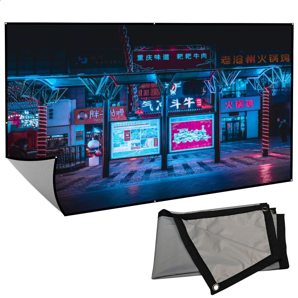 Tela Reflexiva Para Projetor 16:9 100 Polegadas Salange Com Furos Cor ...