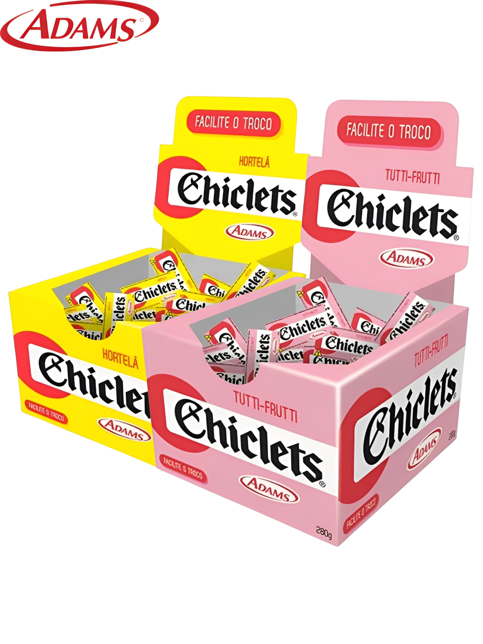 Chiclete Adams 100 Unidades Tutti Frutti Menta Chiclets 280g | Shopee ...