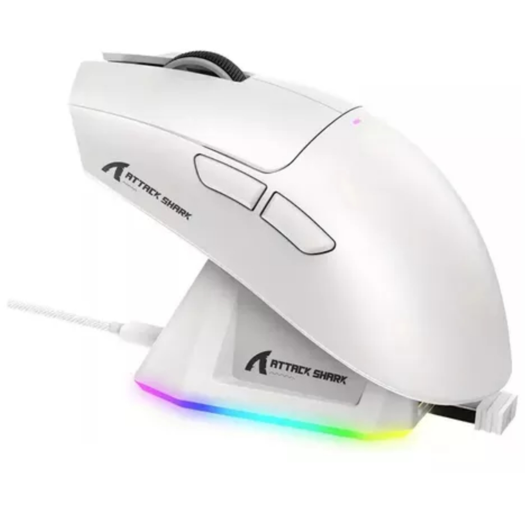 Mouse Gamer Attack Shark X11 Branco 22000 Dpi Usb Bluetooth | Shopee Brasil