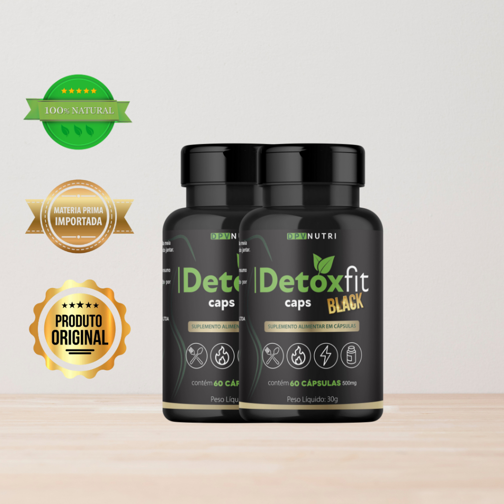 Kit 2 Detox Fit Caps Black Cápsulas Naturais 500mg Acelerador ...