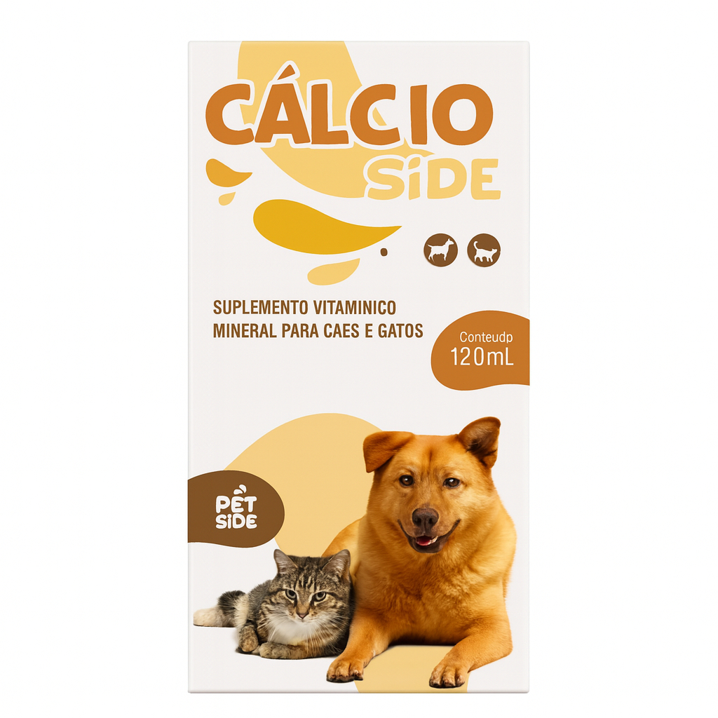 Cálcioside Pet 120ml Suplemento Vitamínico a Base de Cálcio Para Cães e ...