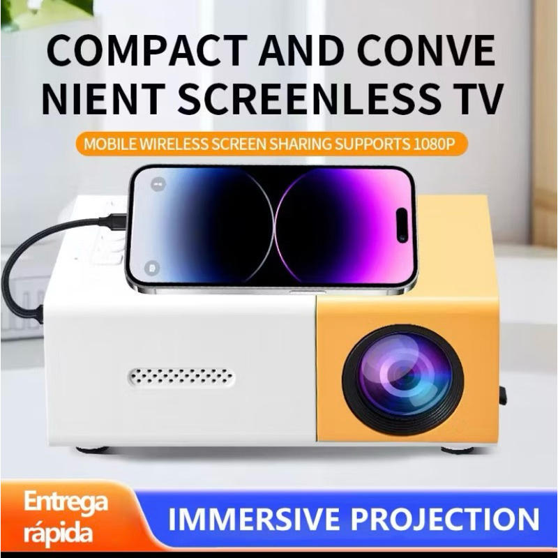 Projetor Portátil Mini Projetor Full HD Wi-Fi Bluetooth Compatível com Celular e Notebook ...