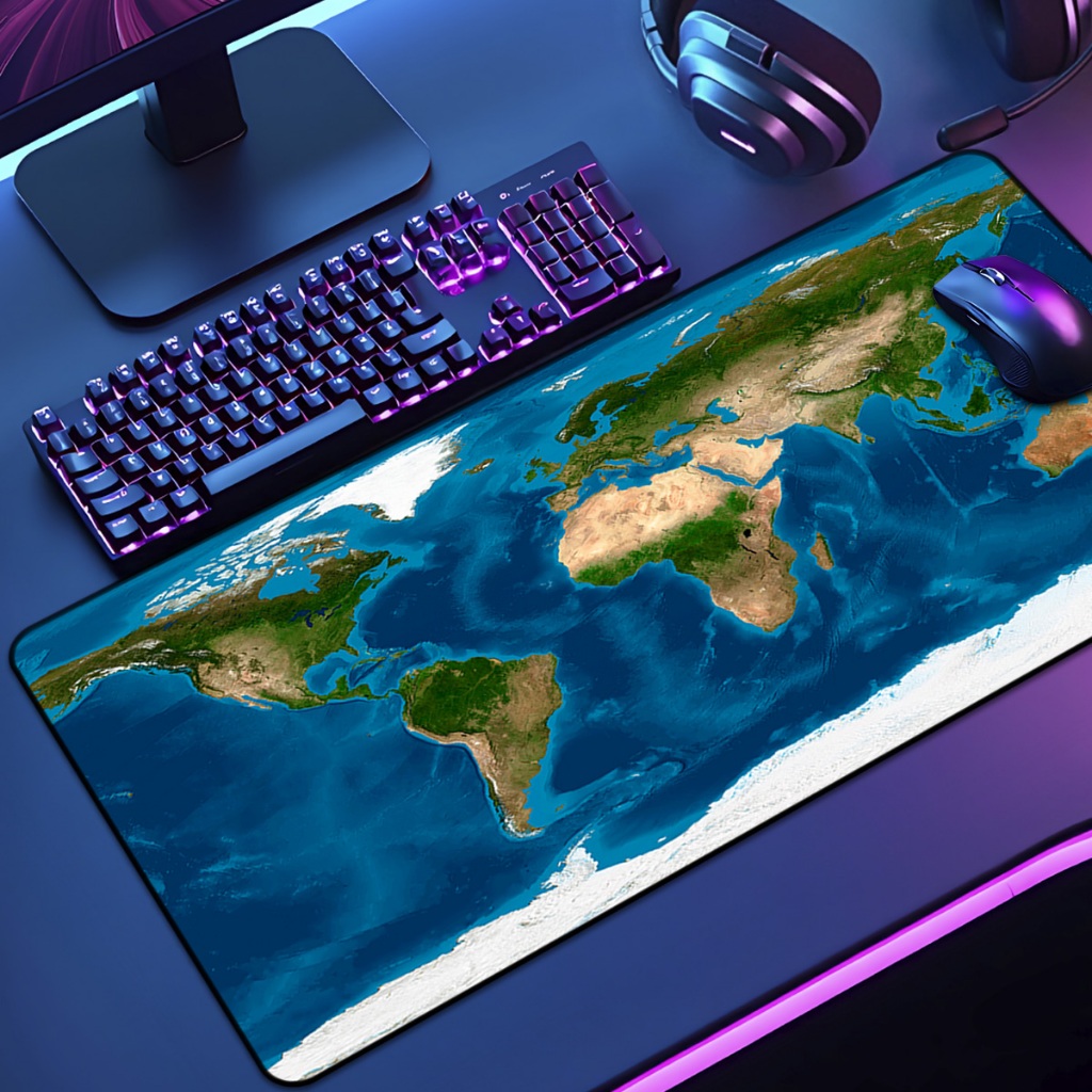 Mouse Pad Grande Mapa Mundi 65x30 70x35 80x35 90x40 90x50 120x60 ...