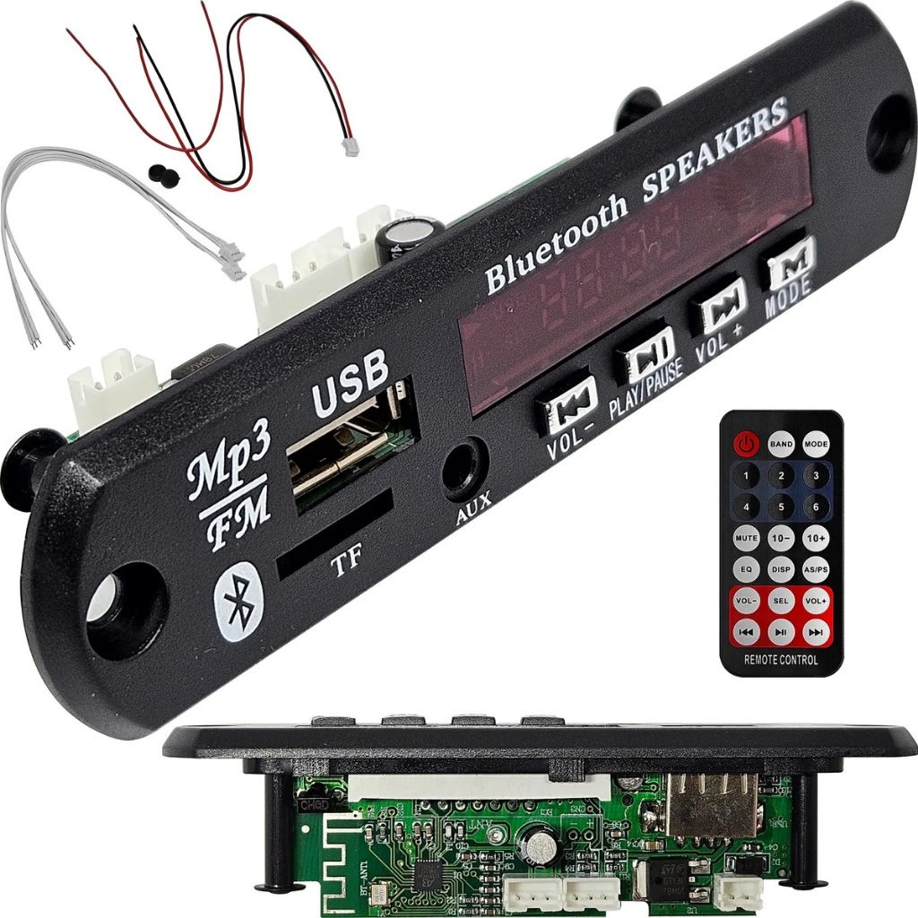 Placa Decodificador Usb P/ Caixa Mp3 Fm Aux Bluetooth | Shopee Brasil