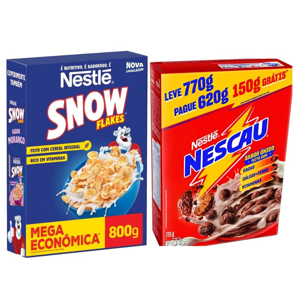 Cereal Matinal Nescau Snow Kit KIT C/2 de 770g Mix | Shopee Brasil