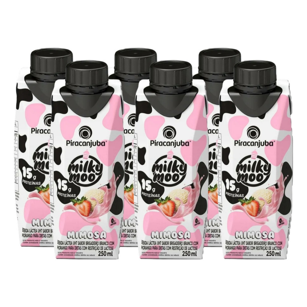 06un Bebida Whey Milky Moo 15g Proteína 250ml Piracanjuba | Shopee Brasil