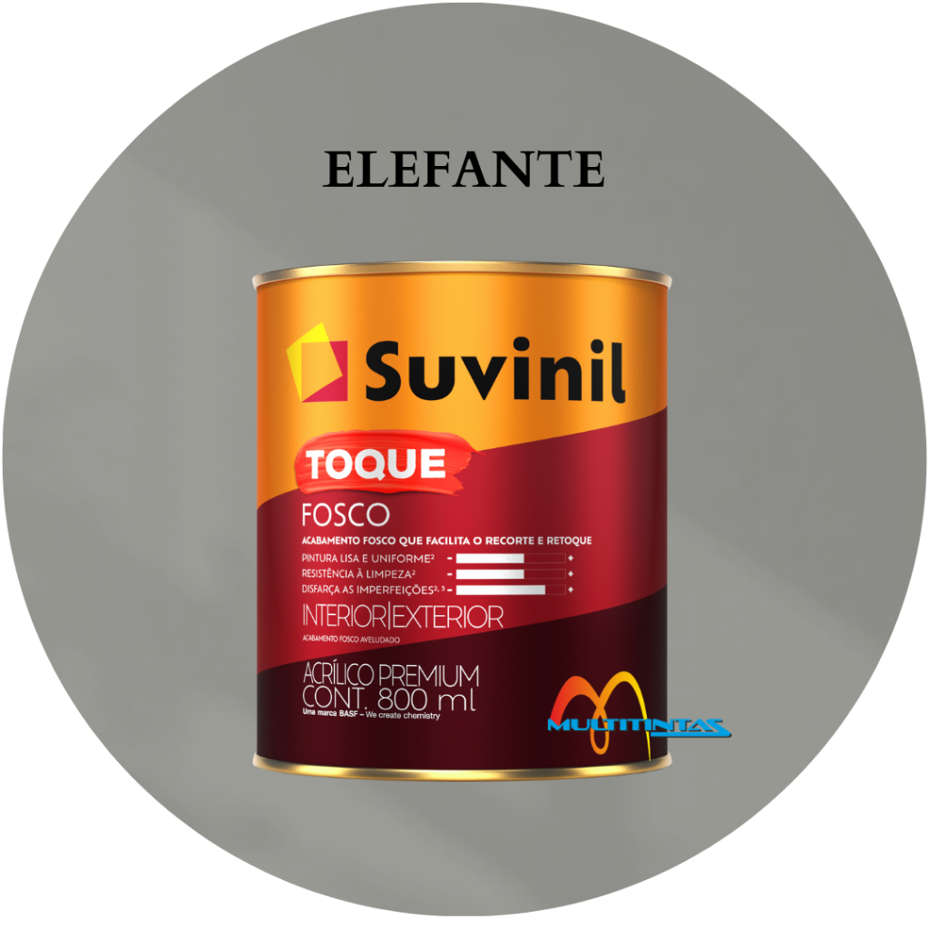 Tinta Acrílica 800ml Cor Elefante Toque Fosco Suvinil | Shopee Brasil