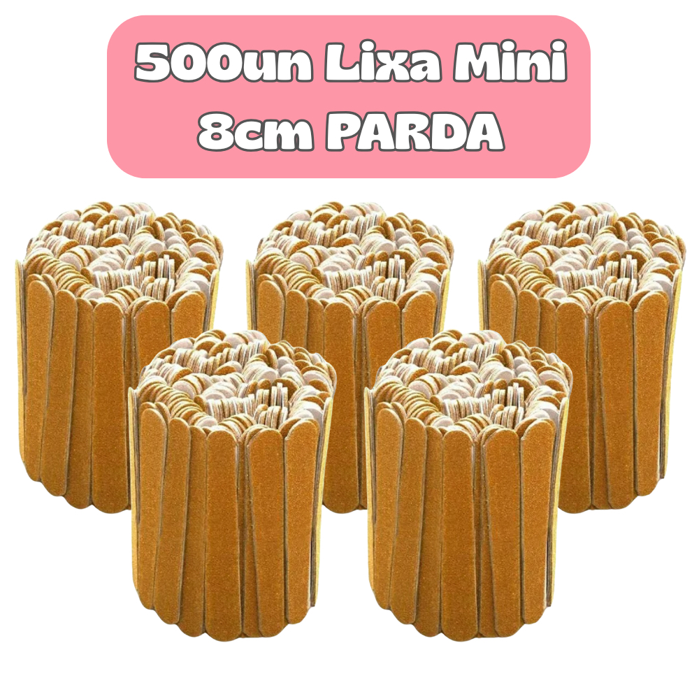 Kit com 500un Mini Lixa de Unha 8cm PARDA – Descartável, Uso ...