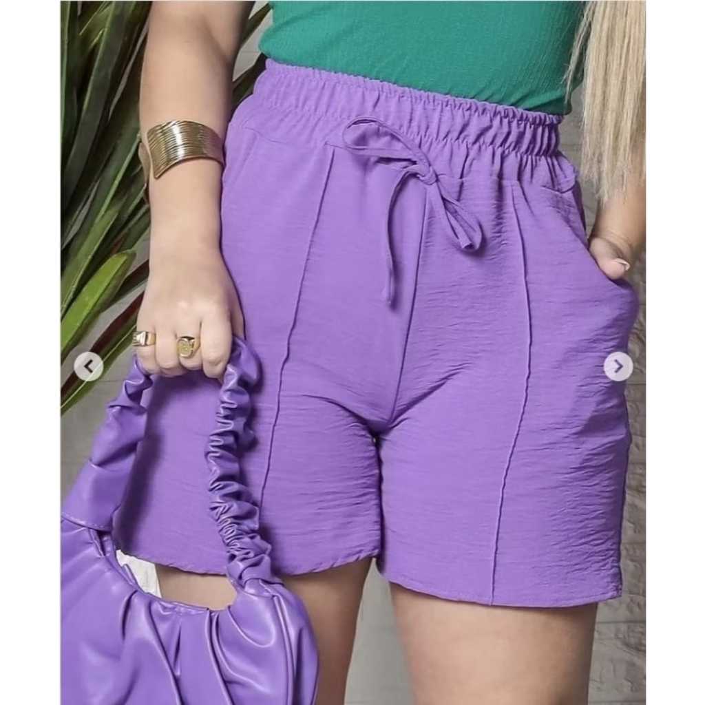 Shorts Duna Feminino Plus Size Verão Cores | Shopee Brasil