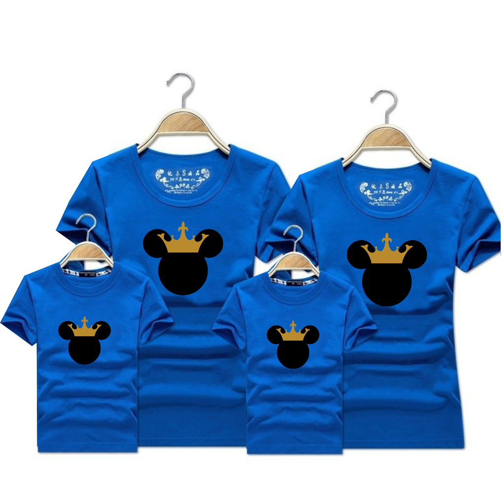 Kit camisetas aniversario festa mickey realeza pai mae filho tema com 4 ...