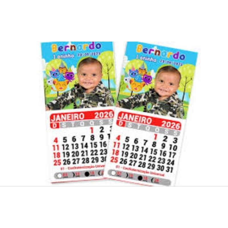 100 mini calendários imãs de geladeira personalizados ( mande sua arte ...