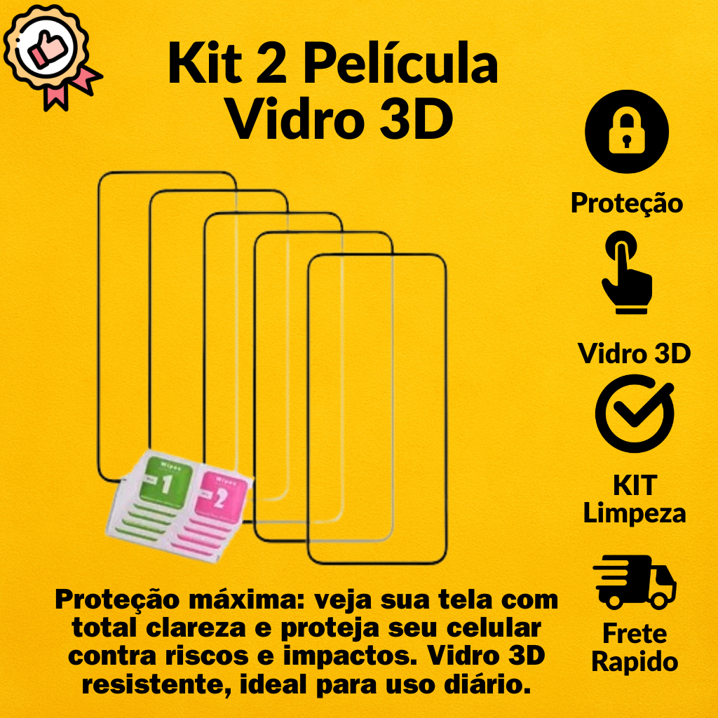 Kit com 2 Película 3d para Toda linha Sams Galaxy A15 A13 A16 A36 A56 ...