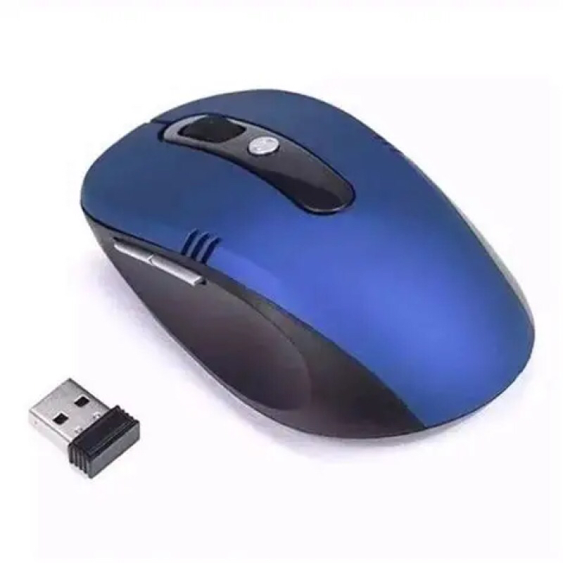 Mouse Sem Fio Anxin 2.4GHz Com Receptor USB Cores Vermelho e Azul ...