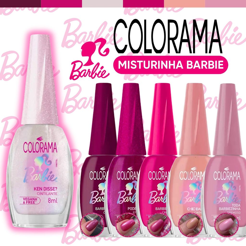 Kit Esmalte Colorama Barbie Lançamento Misturinha Rosa Esmalte Atacado ...