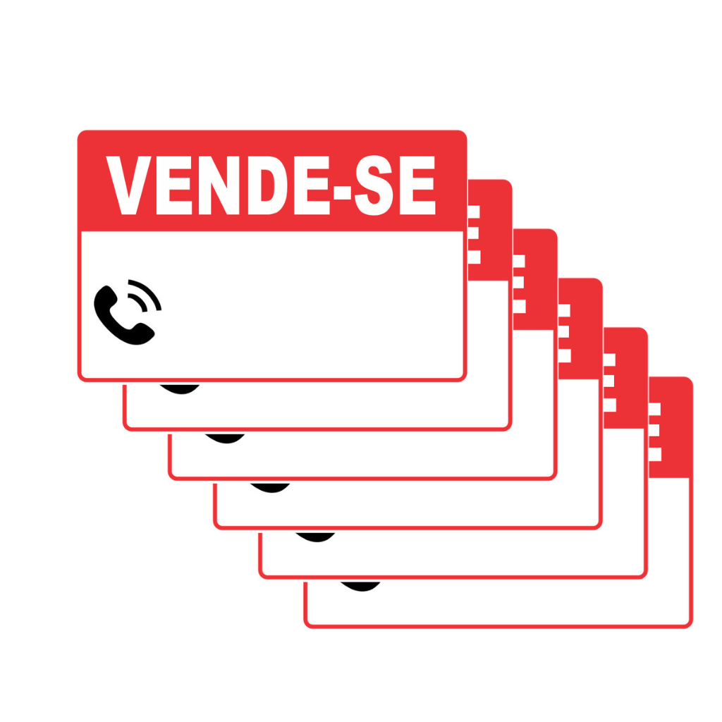 Kit 10 Placas Vende-se Pvc 1mm 20x30cm Resistente a Sol e Chuva ...