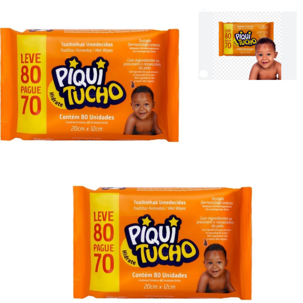Toalhas Umedecidas Piquitucho Hidrate kit com 02 pacotes | Shopee Brasil