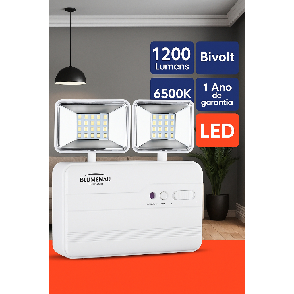 Luminária de Emergência LED Recarregável 600 1200 2200 3000 Lumens ...