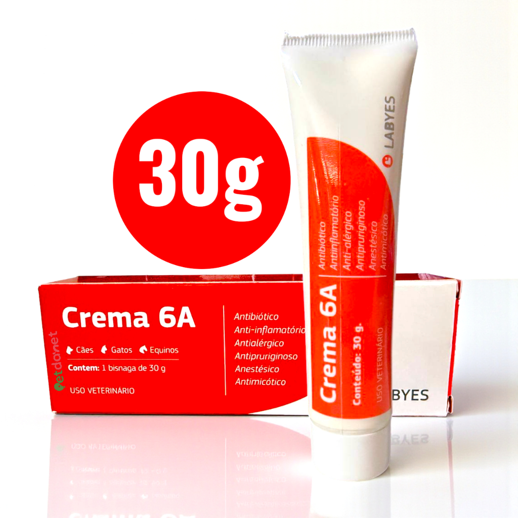 Crema 6a Original C/ 30g Antibiótica + Antifúngica Labyes | Shopee Brasil