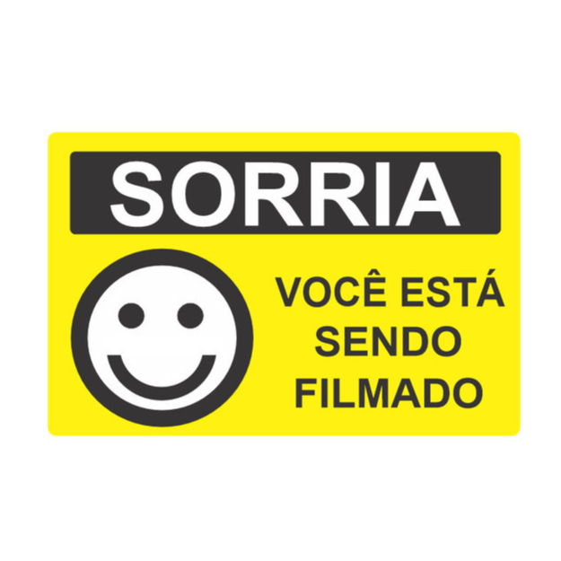 Placa De Sinalização Sorria Voce Esta Sendo Filmado 20x30cm Resistente ...