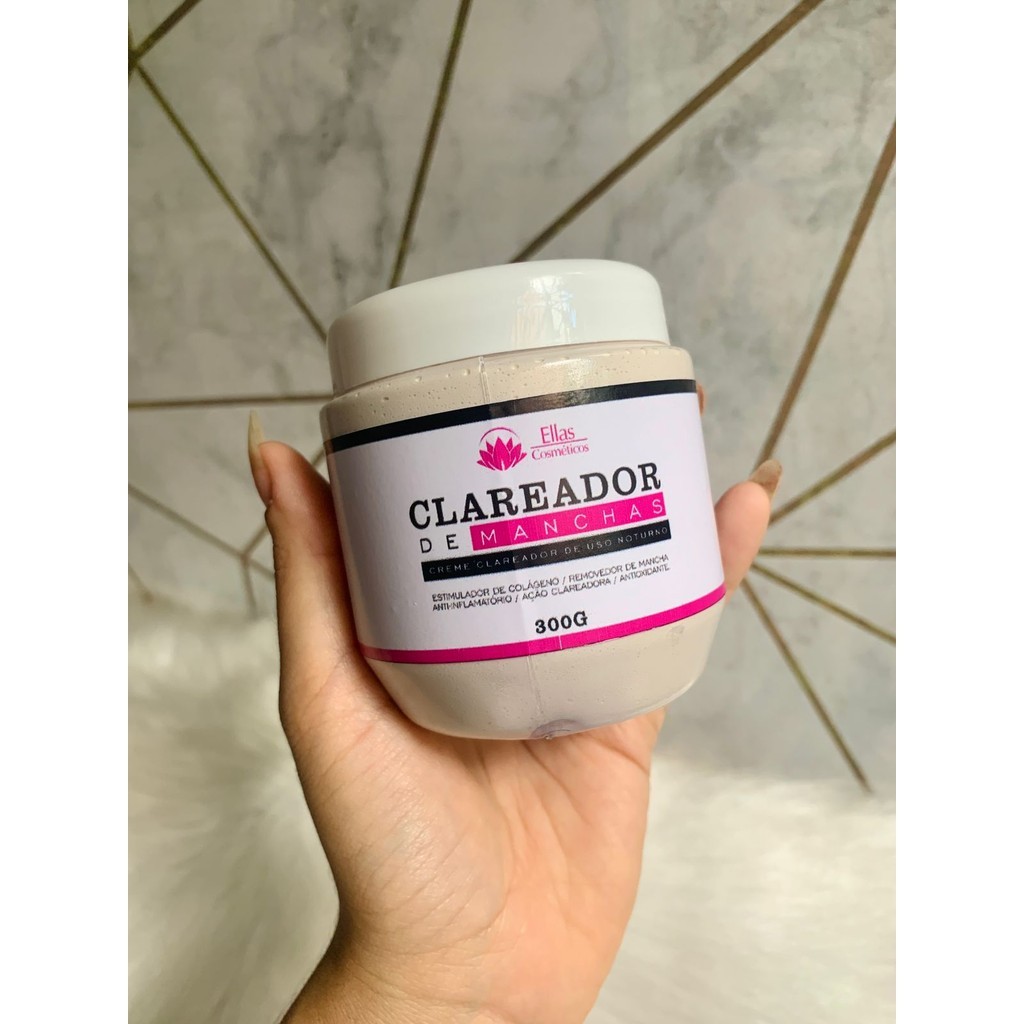 Clareador de Manchas Ellas Cosméticos 300g Tratamento Pele Uniforme ...