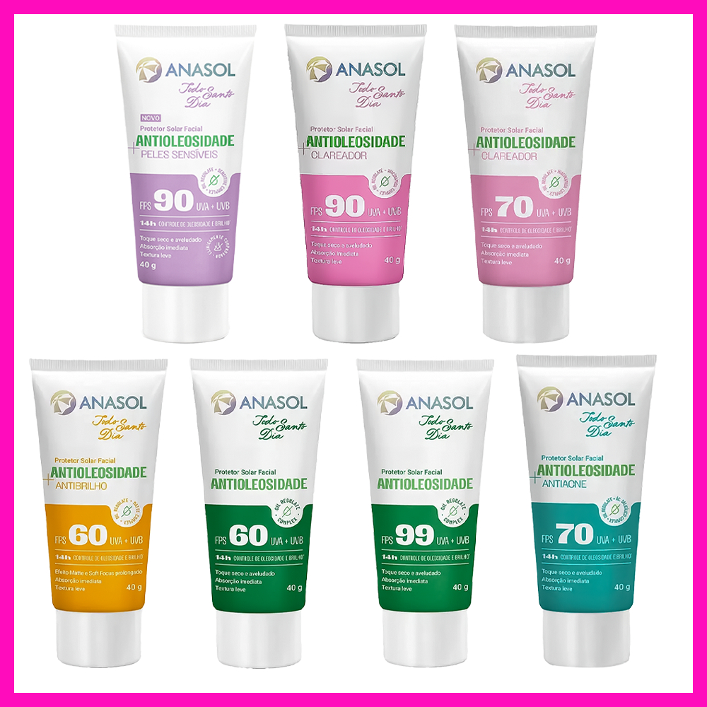 Anasol Todo Santo Dia Protetor Solar Facial 40g (14h de Controle de ...