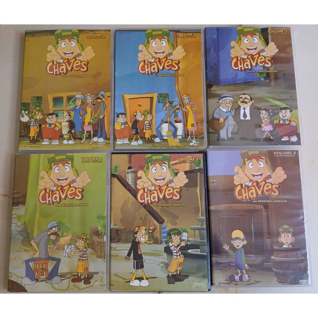 DVD COLEÇÃO CHAVES ANIMADO VOLUMES 1 AO 6 - 6 DISCOS | Shopee Brasil