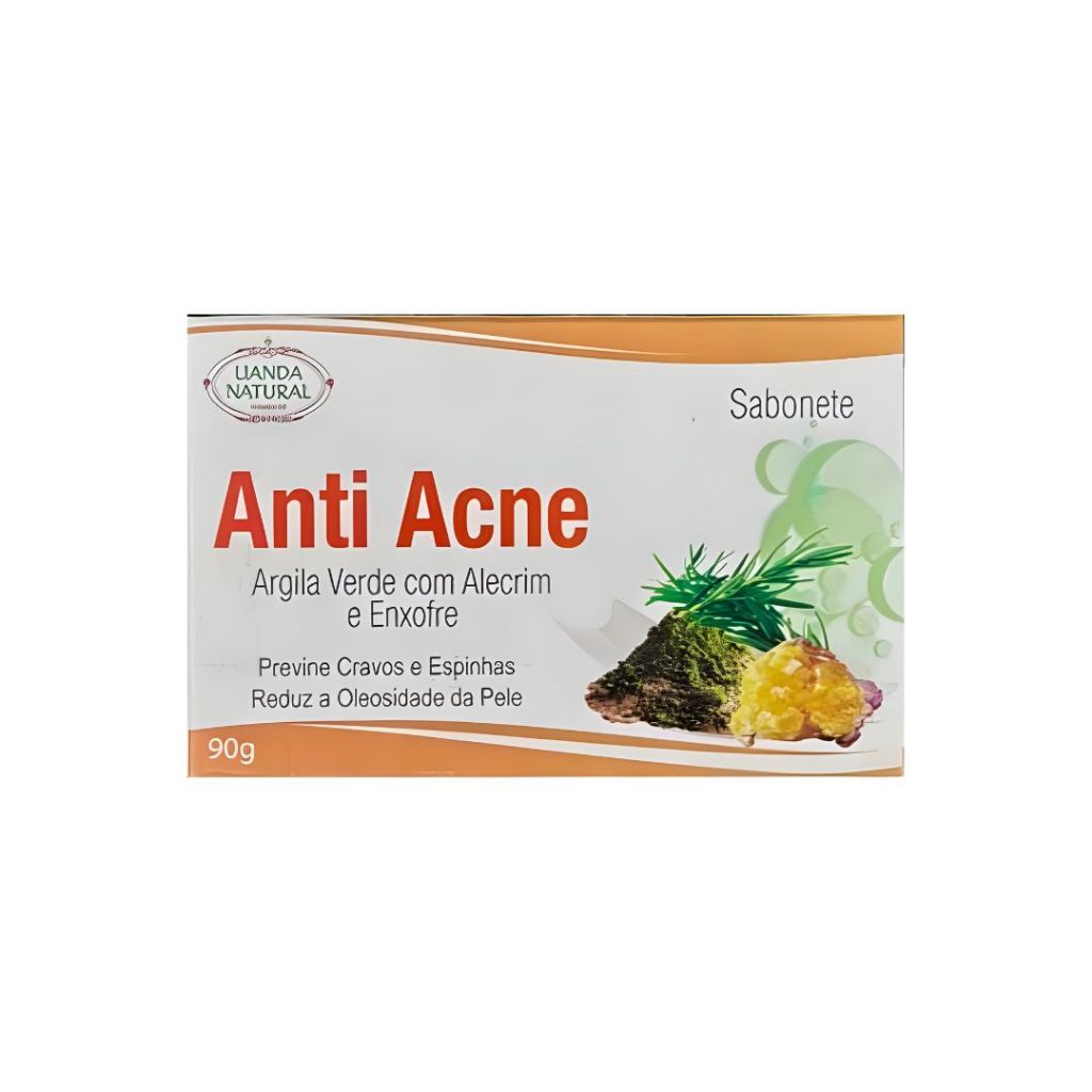 Sabonete em Barra Anti Acne Argila Verde com Alecrim e Enxofre Lianda ...