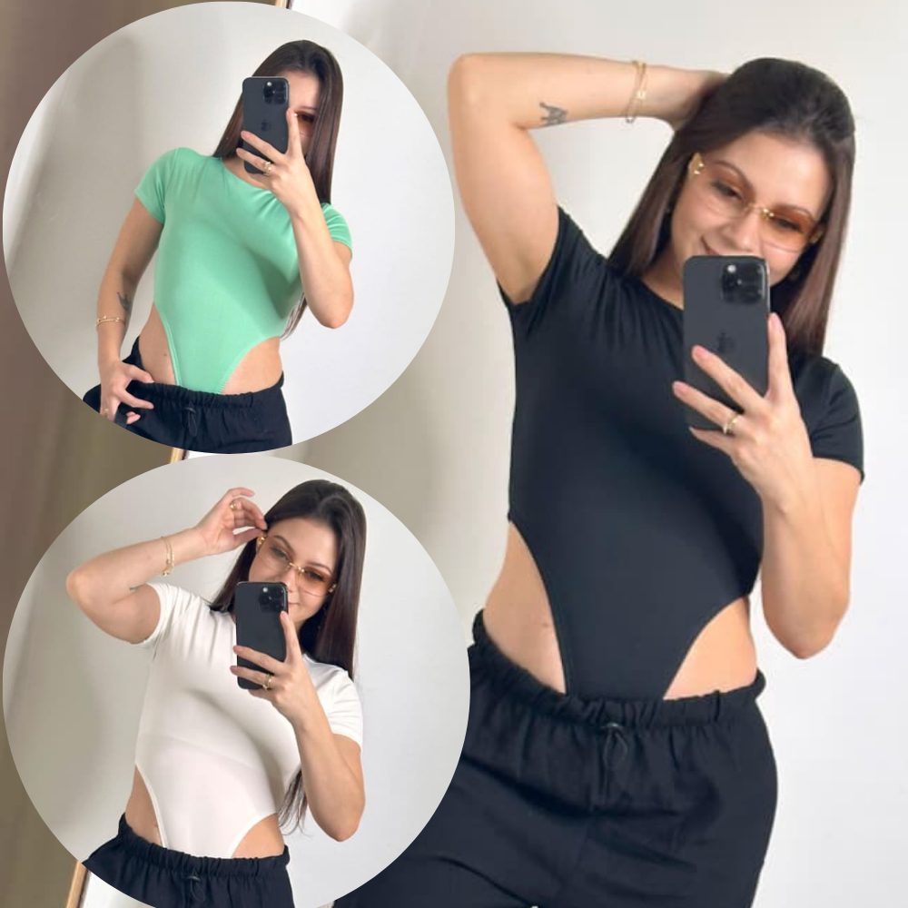 Body Cavado Feminino Asa Delta Boddy Feminino Gringa Liso Balada Bori ...