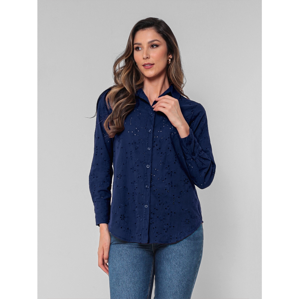 Camisa Intens Manga Longa Laise de Algodão | Shopee Brasil