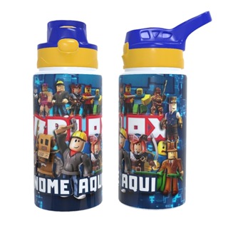 Garrafa Squeeze de Alumínio Roblox Infantil Escolar com Nome ...
