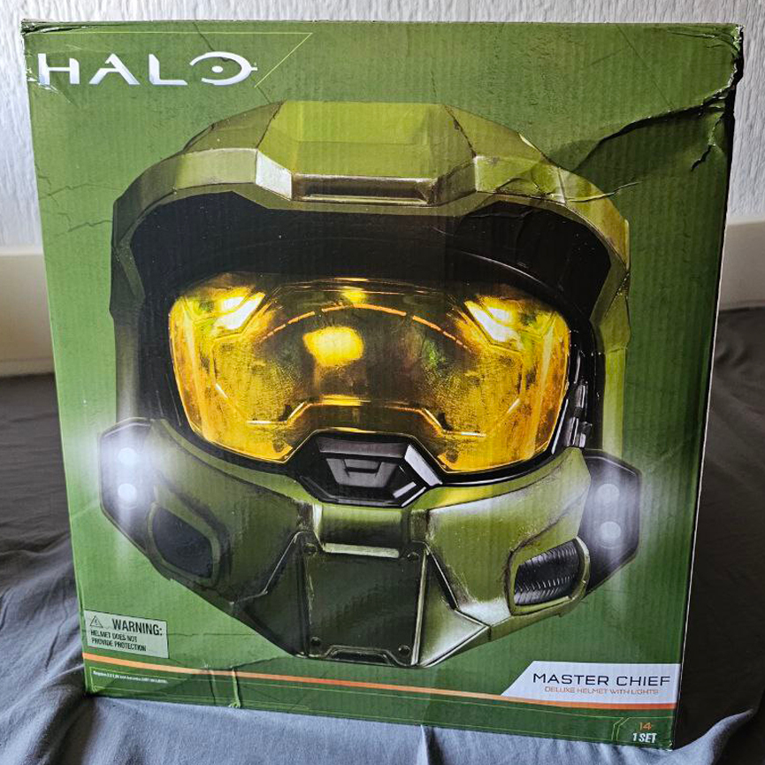 Capacete Halo Master Chief Deluxe com Suporte, Luzes LED Bateria ...