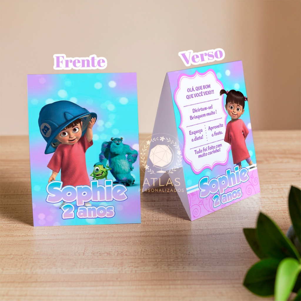 Kit Plaquinhas de agradecimento - Centro de mesa (Boo Monstros S.A ...