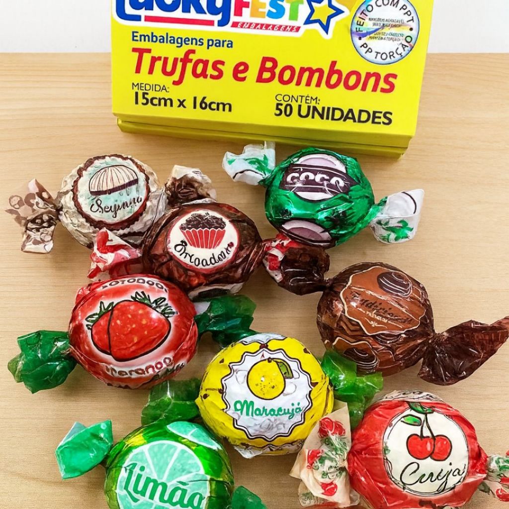 Embalagens Para Trufas e Bombons Sabores 15x16cm com 50 Unidades ...
