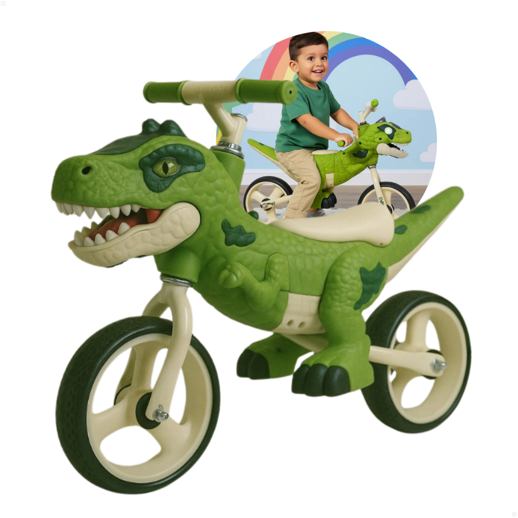 Bicicleta Infantil Sem Pedal Aro 12 Balance Bike Dinossauro Equilíbrio ...