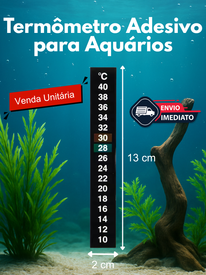 Termômetro Adesivo para Aquário de Peixes, Medir Temperatura - Betta ...