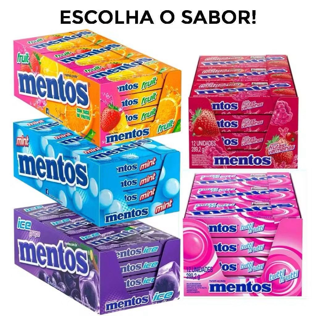 Pastilha Mentos Slim Box com 12 unidades | Shopee Brasil