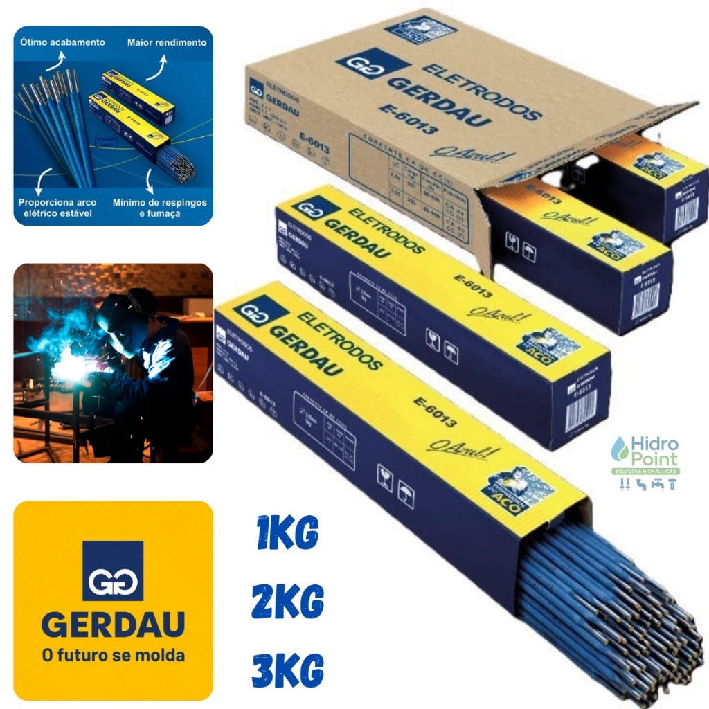 Eletrodo Solda Gerdau 2,50mm E-6013 Azul 1kg 2kg 3kg 5kg Envio Imediato ...