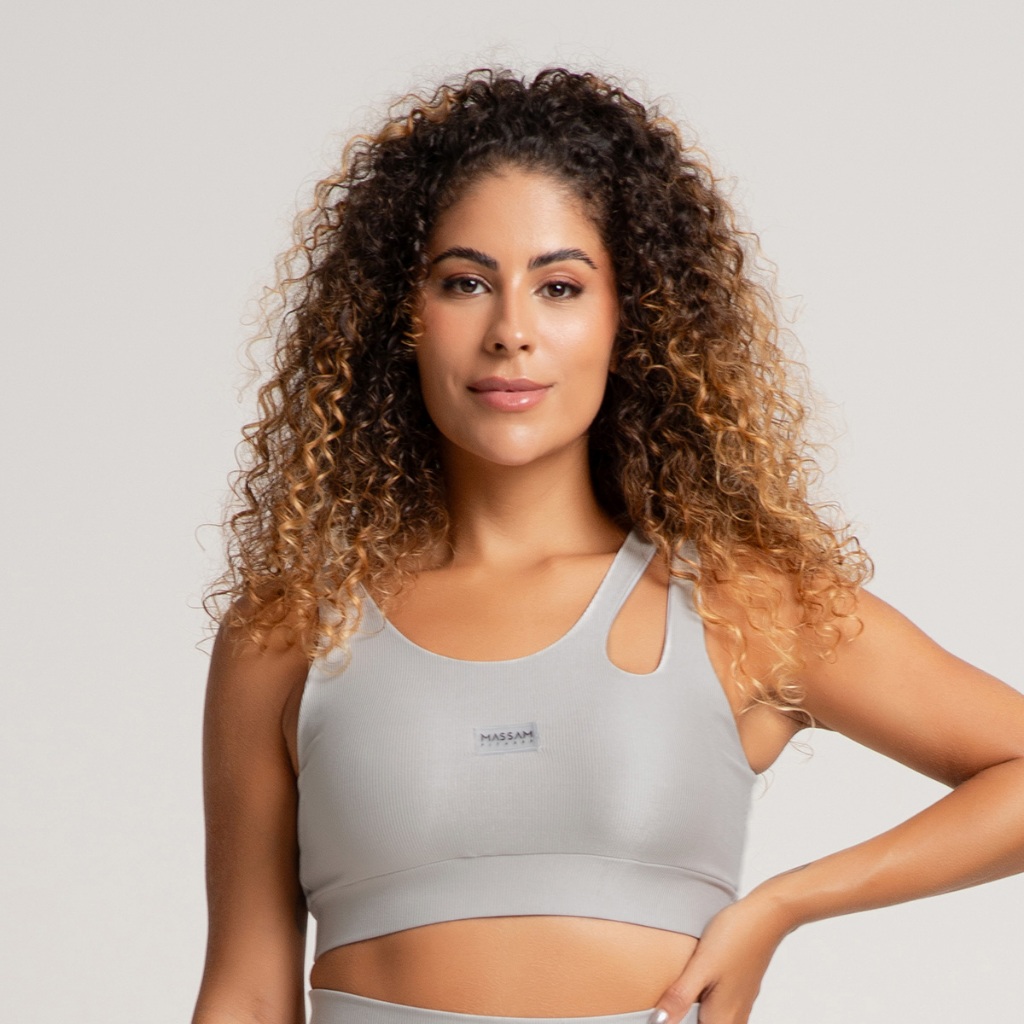 Top Poliamida Canelado Prata Massam Fitness | Shopee Brasil
