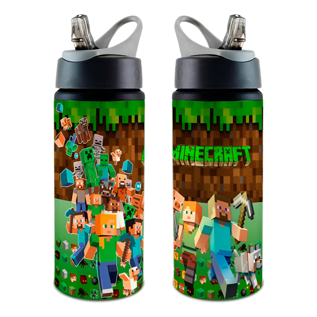 Garrafa Squeeze Minecraft COM NOME - Vários Modelos | Shopee Brasil