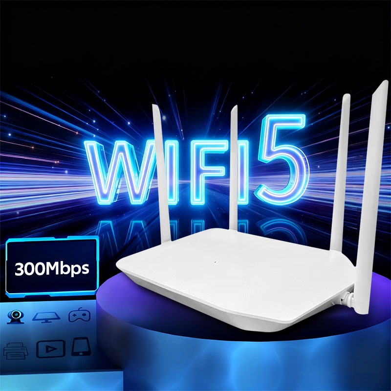 Roteador Sem Fio 4 Antenas Externas Rede Wireless 300Mbps Wi-FI AP ...