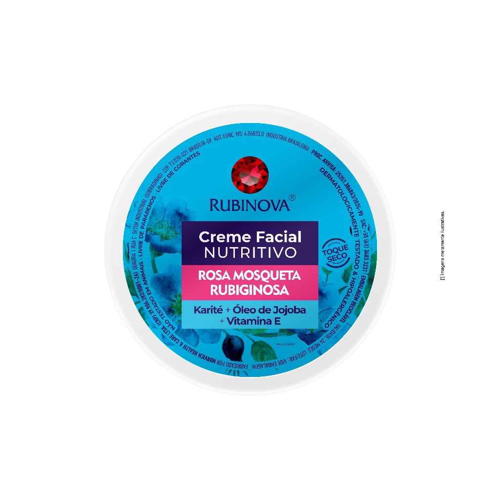 CREME FACIAL NUTRITIVO ROSA MOSQUETA RUBIGINOSA RUBINOVA | Shopee Brasil
