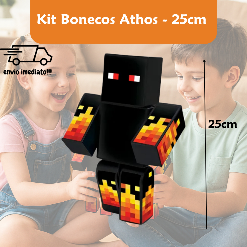 Boneco Athos Original 25cm Minecraft Gamer Skins Articulado | Shopee Brasil