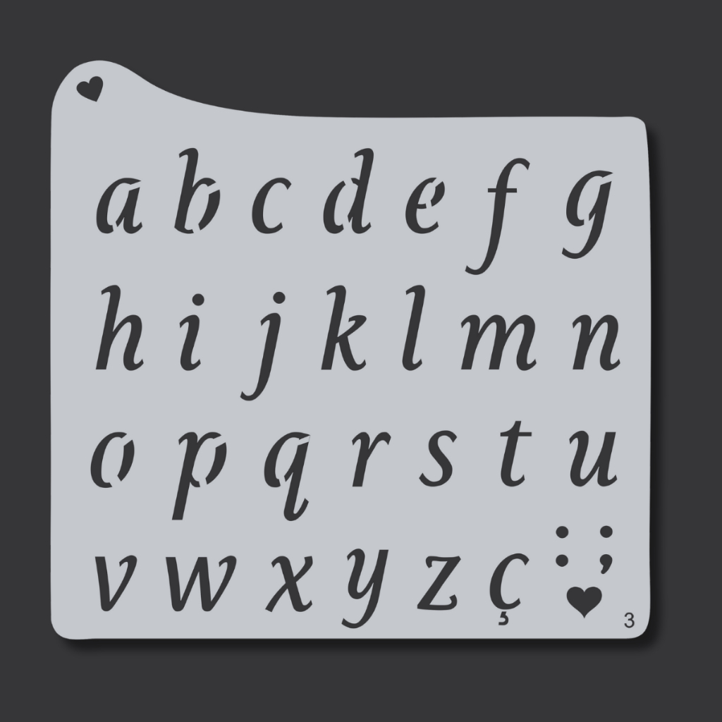 Stencil Alfabeto Molde Vazado Letras Minúsculas Tam. 23,5 x 24 p ...