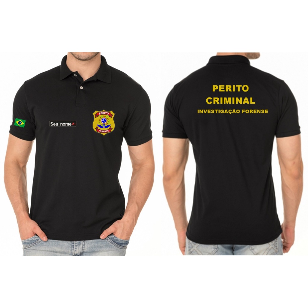 CAMISA POLO MASCULINO PERITO CRIMINAL INVESTIGAÇÃO FORENSE BORDADO ...