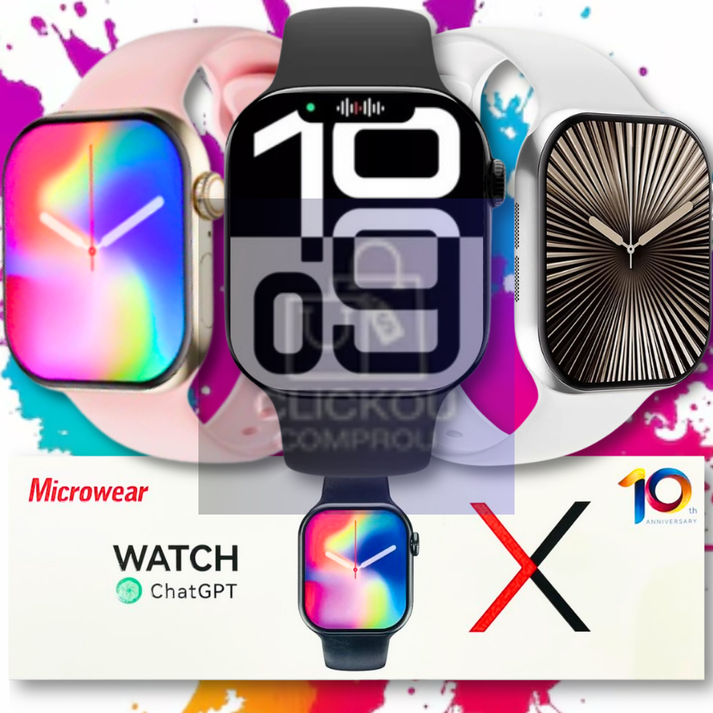 Smartwatch W10 Serie 10 Microwear 47mm Original Chat GPT Armazena 1GB ...